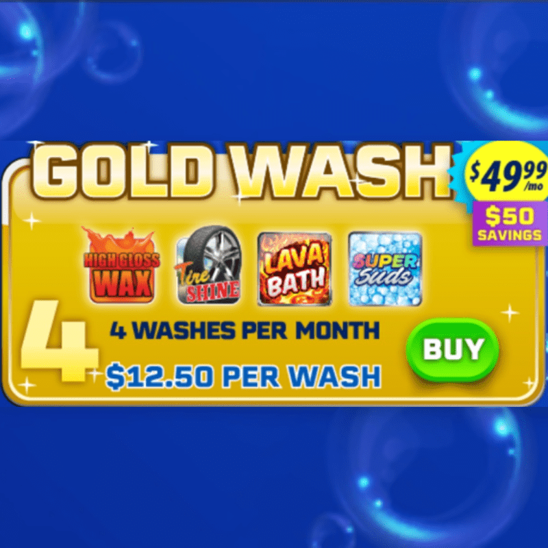 Gold Wash (4 washes, Includes Silver Wash Plus…) | Shine Bright Car Wash